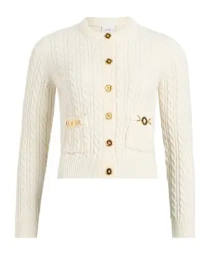 PATOU Button Long-sleeved Sweater - White