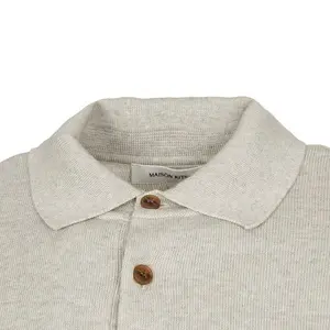 Maison Kitsuné Fox Head Patch Knit Polo Shirt