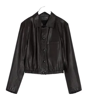 LEMAIRE Long Sleeve Buttoned-up Leather Jacket