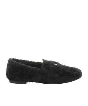 Casadei Shearling Slip-on Loafers - Black