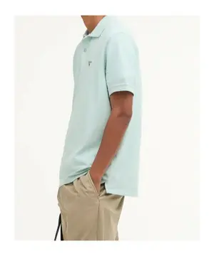 Barbour Lightweight Sports Short-sleeved Polo Shirt - Mint Blue