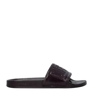 DIESEL® Sa-mayemi Logo-embossed Slides - Black