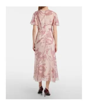 Erdem Printed Silk Midi Dress