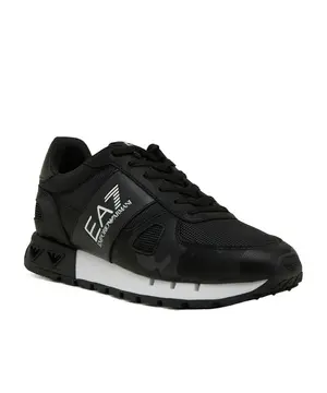 EA7 Logo-debossed Sneakers - Black