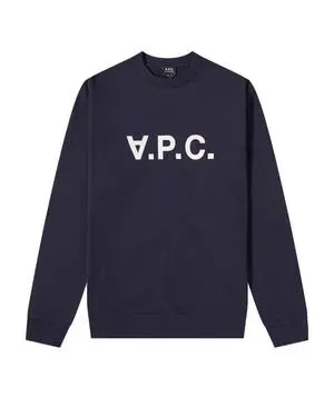 A.p.c. Vpc Logo Flocked Crewneck Sweatshirt - Black