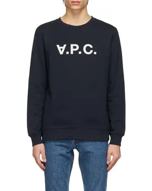 A.p.c. Vpc Logo Flocked Crewneck Sweatshirt
