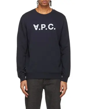 A.p.c. Vpc Logo Flocked Crewneck Sweatshirt