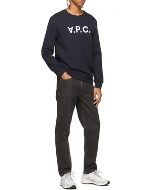 A.p.c. Vpc Logo Flocked Crewneck Sweatshirt