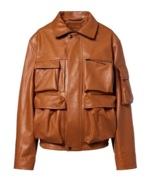 LEMAIRE Leather Blouson Jacket - Brown