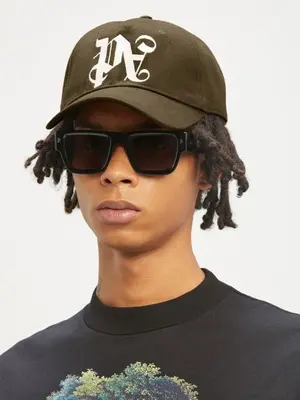 Palm Angels Logo Embroidered Baseball Cap