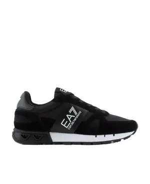 EA7 Panelled Lace-up Sneakers - Black