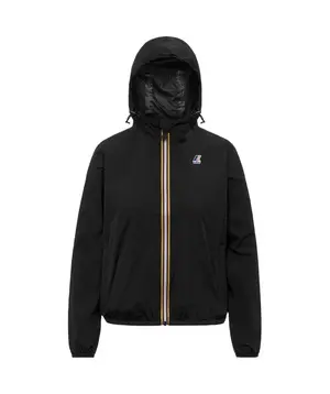 K-WAY Zip-up Hooded Jacket - Black Solid
