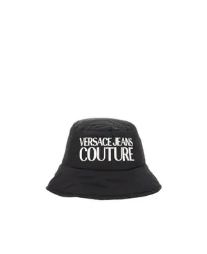 Versace Logo Detailed Bucket Hat - Black