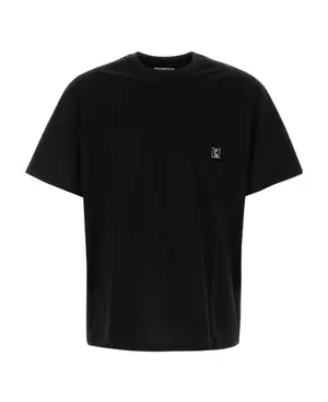 WOOYOUNGMI Logo-plaque Cotton T-shirt - Black