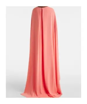Carolina Herrera Caped Crêpe Gown