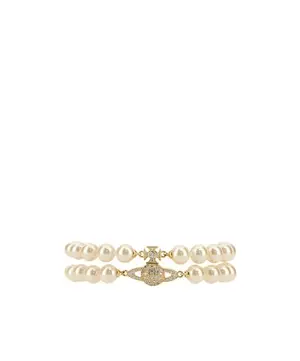 VIVIENNE WESTWOOD Graziella Embellished Bracelet - Ivory