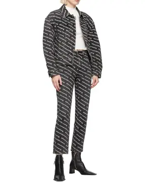 Alexander Wang Mid-rise Logo-print Flared Trousers