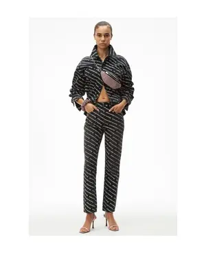Alexander Wang Mid-rise Logo-print Flared Trousers