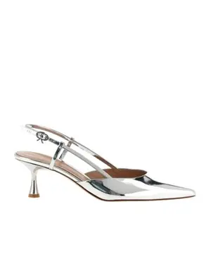 GIANVITO ROSSI Ascent Pointed-toe Slingback Pumps - Silver