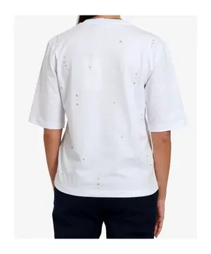 SEMICOUTURE Short-sleeved T-shirt With Crystal-effect Appliqués
