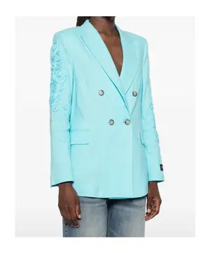 ERMANNO FIRENZE Embroidered Double-breasted Blazer
