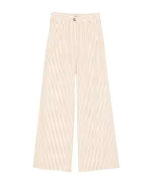 ERMANNO FIRENZE Striped Wide-leg Trousers