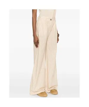 ERMANNO FIRENZE Striped Wide-leg Trousers
