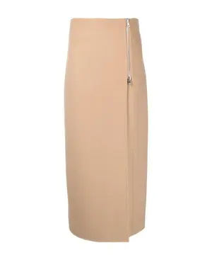P.a.r.o.s.h Zip-up Wool Skirt - Nude