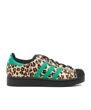 Adidas Superstar Leopard-print Sneakers - Black