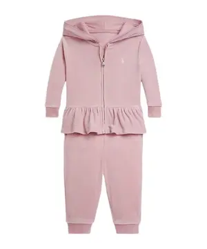 Polo Ralph Lauren Ruffled Hooded Tracksuit - Pink