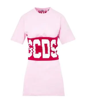 Gcds Logo-print T-shirt Dress - Pink