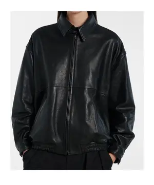 Nour Hammour Long-sleeved Leather Jacket