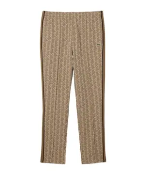Lacoste Monogram Logo Patch Sweatpants - Beige/brown