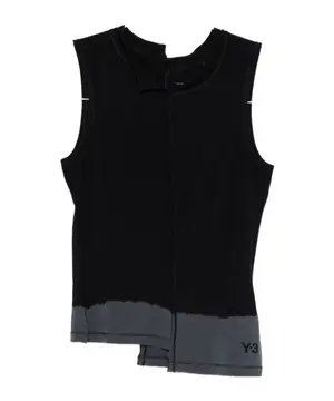 Y3 Asymmetrical Dip-dye Tank Top - Black