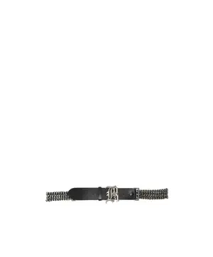 R13 Chain-detail Leather Belt - Black