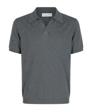 ROBERTO COLLINA Short-sleeve Polo Shirt - Gray