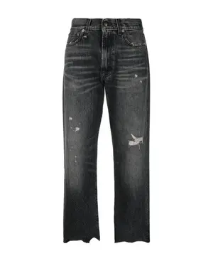 R13 Distressed Jeans With Multi-pocket Design - Black
