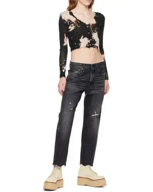 R13 Distressed Jeans With Multi-pocket Design