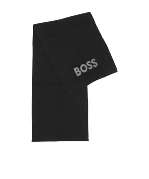 Hugo Boss Patterned Scarf - Black