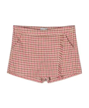IL GUFO Checked Fringe Detailing Short