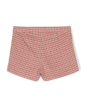 IL GUFO Checked Fringe Detailing Short