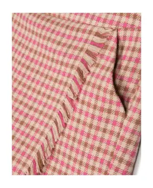 IL GUFO Checked Fringe Detailing Short