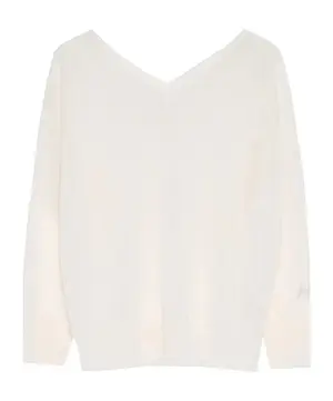 Marella Long-sleeved V-neck Knitwear - White