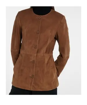 Nour Hammour Long-sleeved Leather Jacket