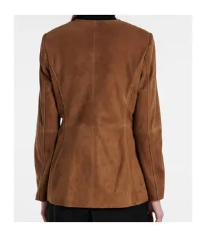 Nour Hammour Long-sleeved Leather Jacket
