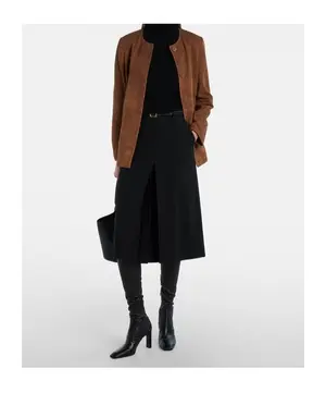 Nour Hammour Long-sleeved Leather Jacket