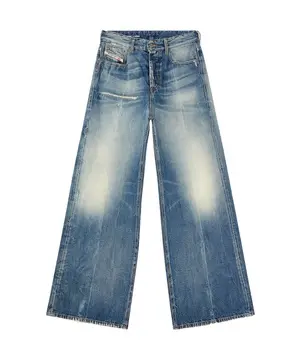 DIESEL® 1996 D-sire Wide-leg Distressed Jeans - Medium Blue
