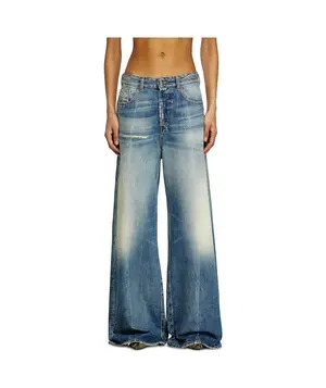DIESEL® 1996 D-sire Wide-leg Distressed Jeans - Medium Blue