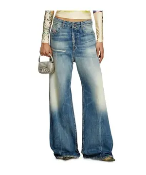 DIESEL® 1996 D-sire Wide-leg Distressed Jeans - Medium Blue