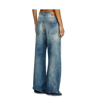 DIESEL® 1996 D-sire Wide-leg Distressed Jeans - Medium Blue